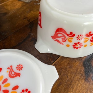 Vintage Pyrex Friendship Casserole Dish 473 With Lid Round White ...