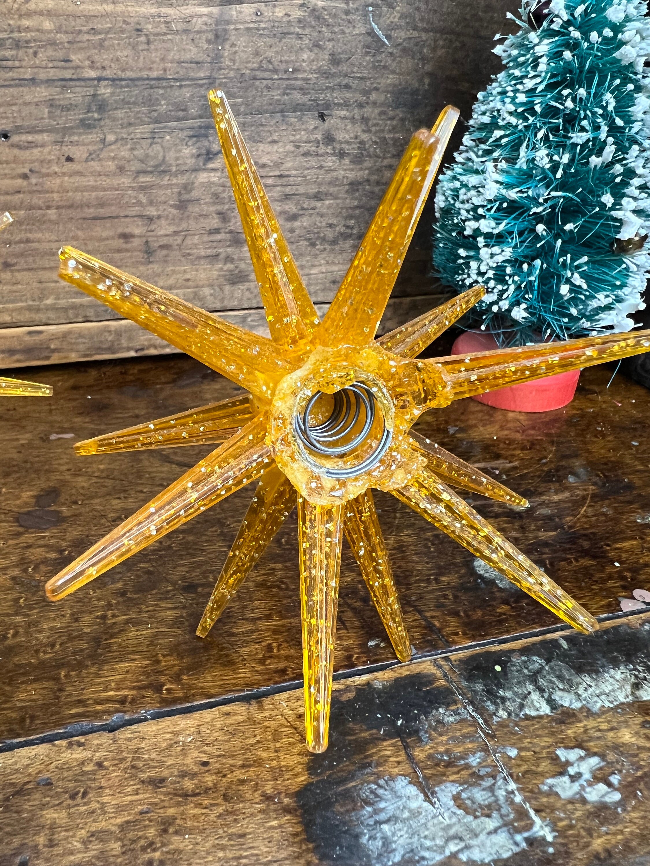 Vintage ORANGE Atomic Sputnik Star Lite Christmas Light Replacement for ...