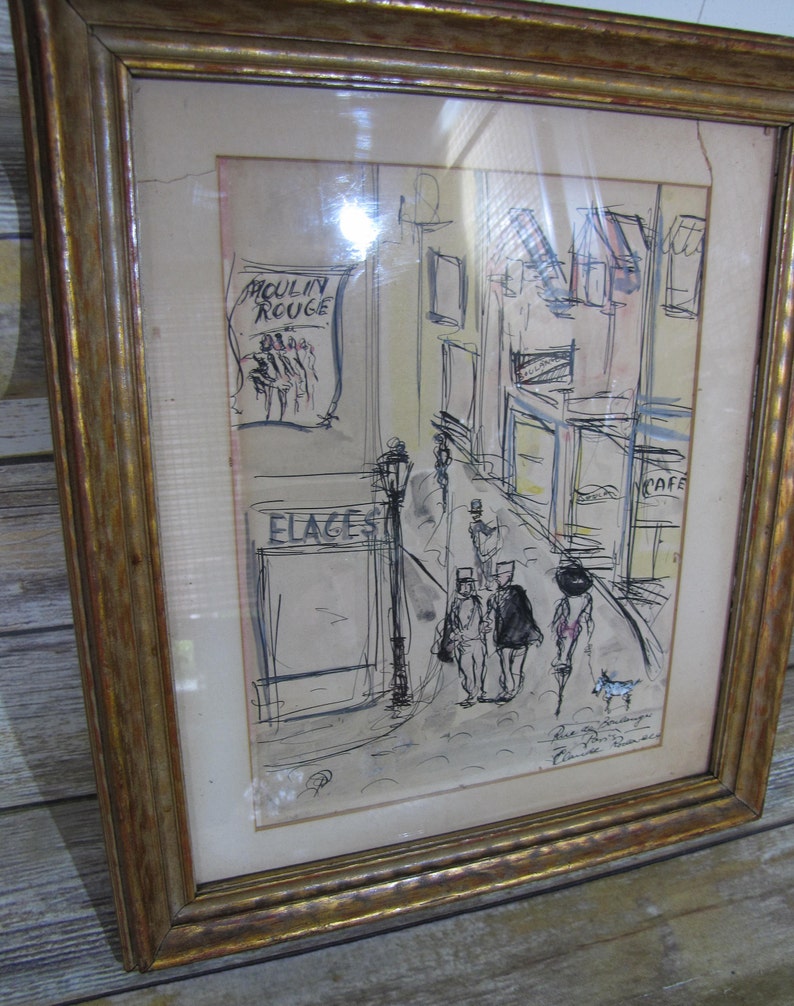 Vintage Framed Signed Original Claude Rodewald Rue De | Etsy