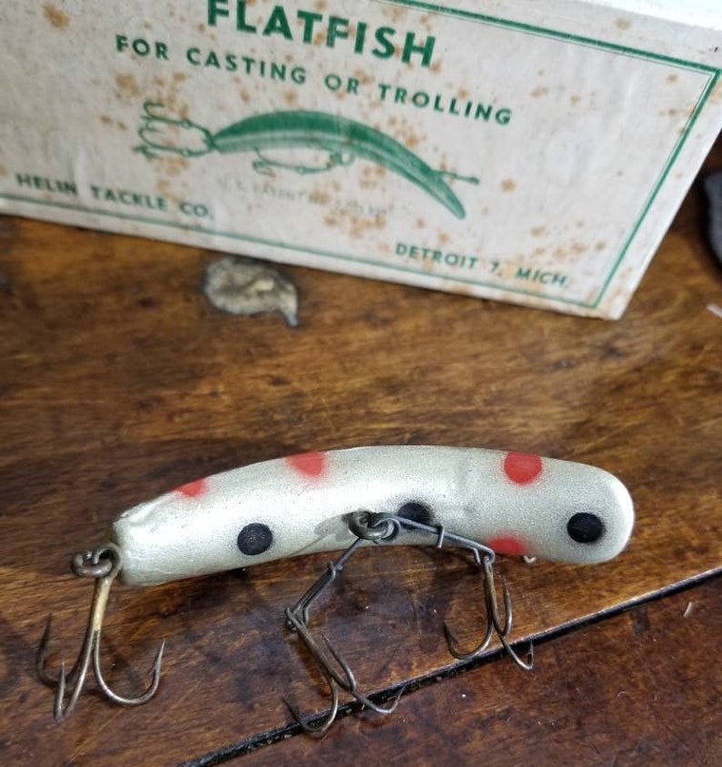 Vintage HELIN FLATFISH X4 Gray w Black Red Spots Expert | Etsy