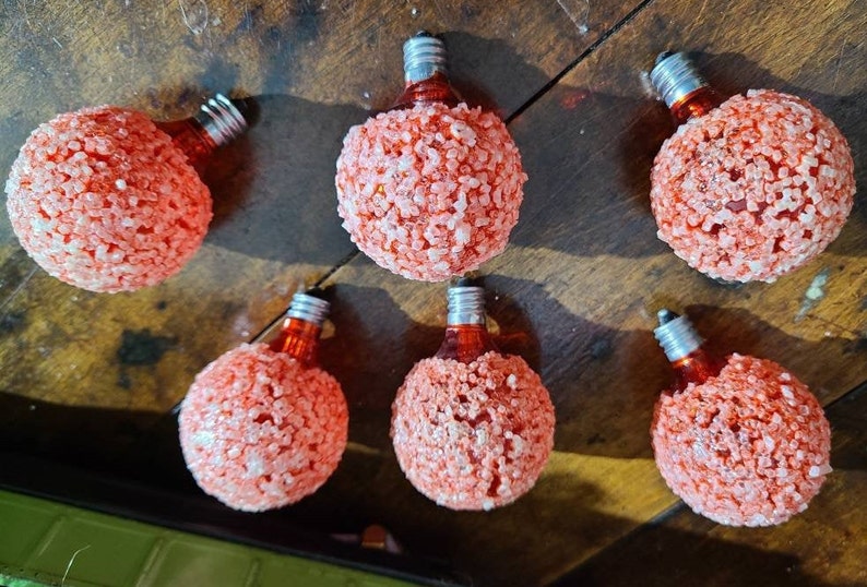 Vintage GE Lighted ICE Bulbs Orange Set of Six Frosted Sugar | Etsy
