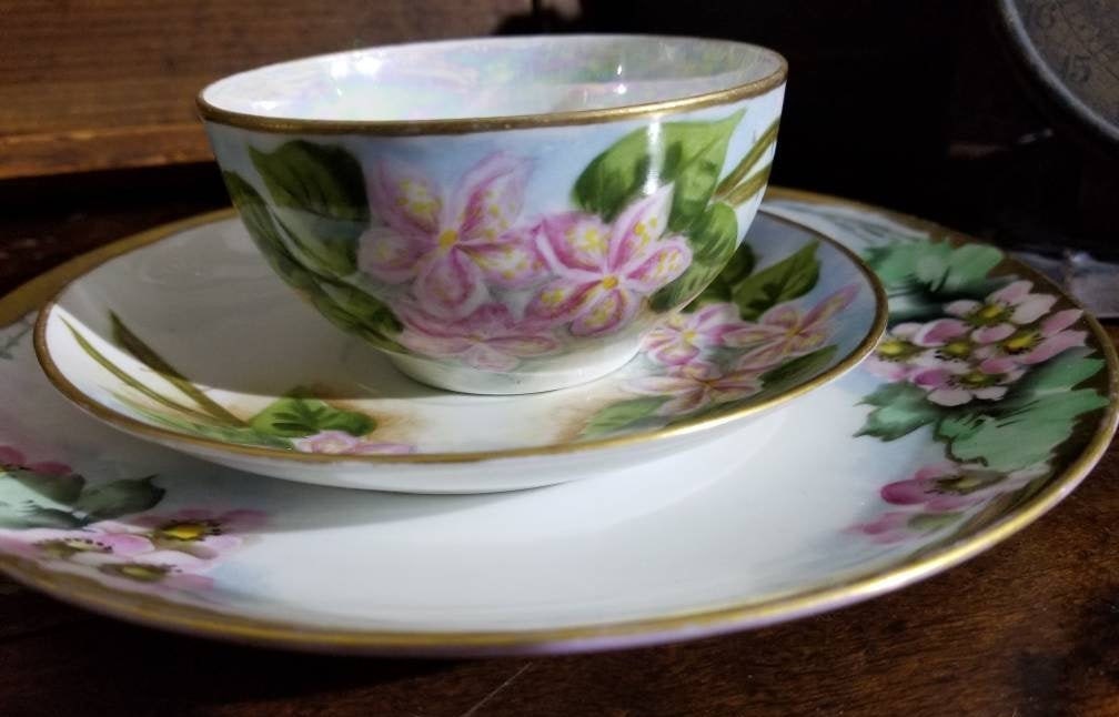 Vintage NORITAKE NIPPON Porcelain Floral Tea Cup w Saucer& | Etsy