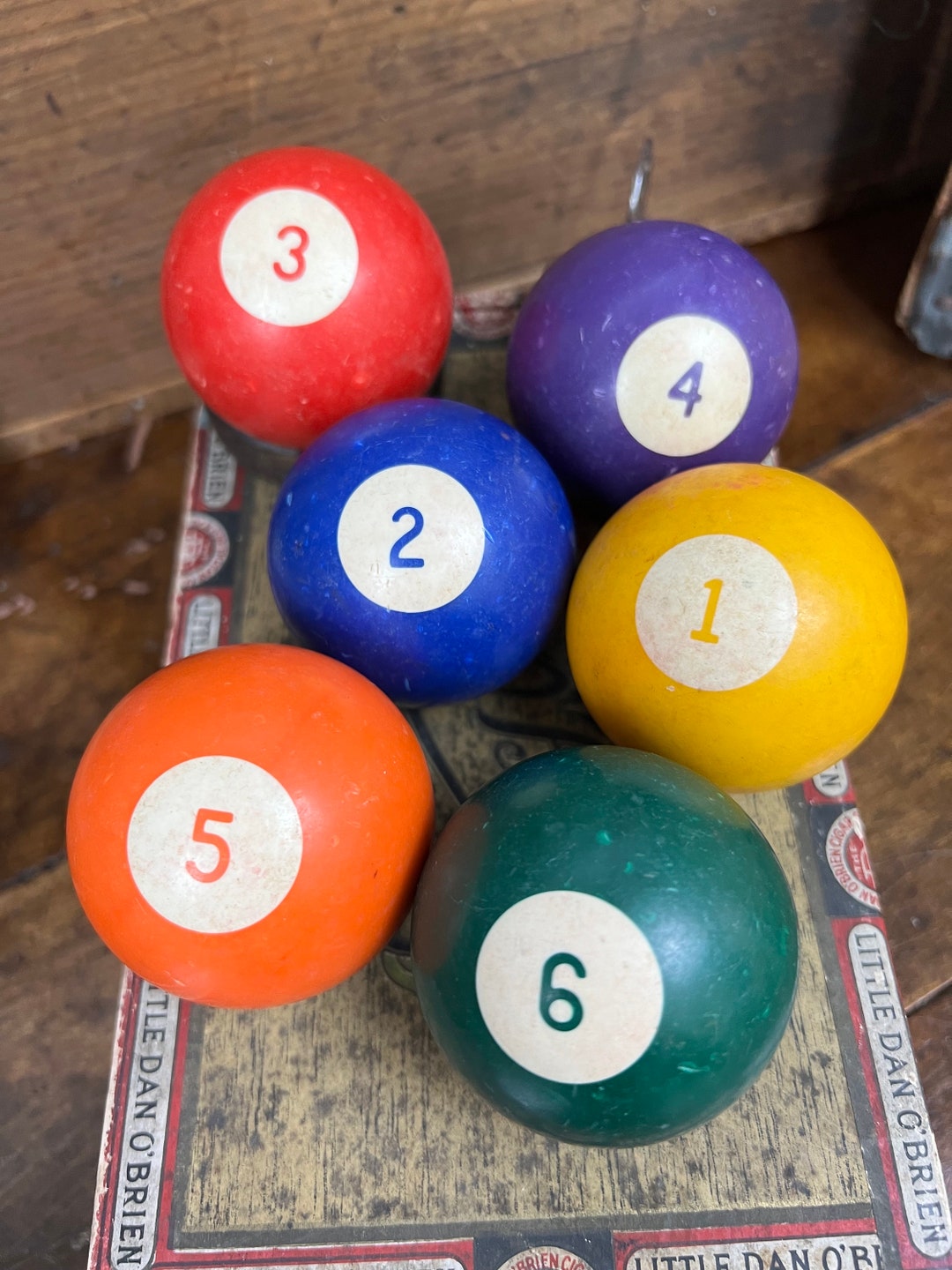 Vintage Pool Balls| Individual Replacement Pool Ball| Rustic Billiard ...