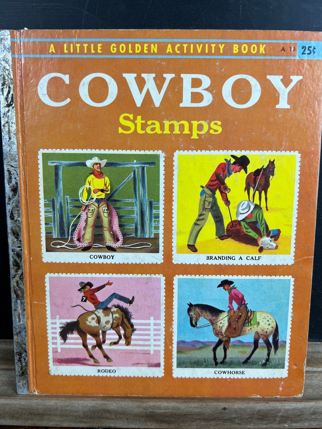 Vintage Little Golden Activity Book COWBOY Stamps 1957 "a" Printing ...