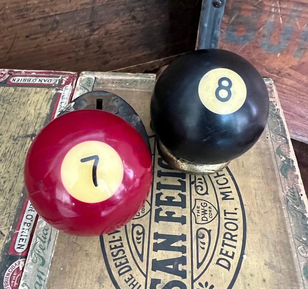 Vintage Pool Balls| Individual Replacement Pool Ball| Rustic Billiard ...