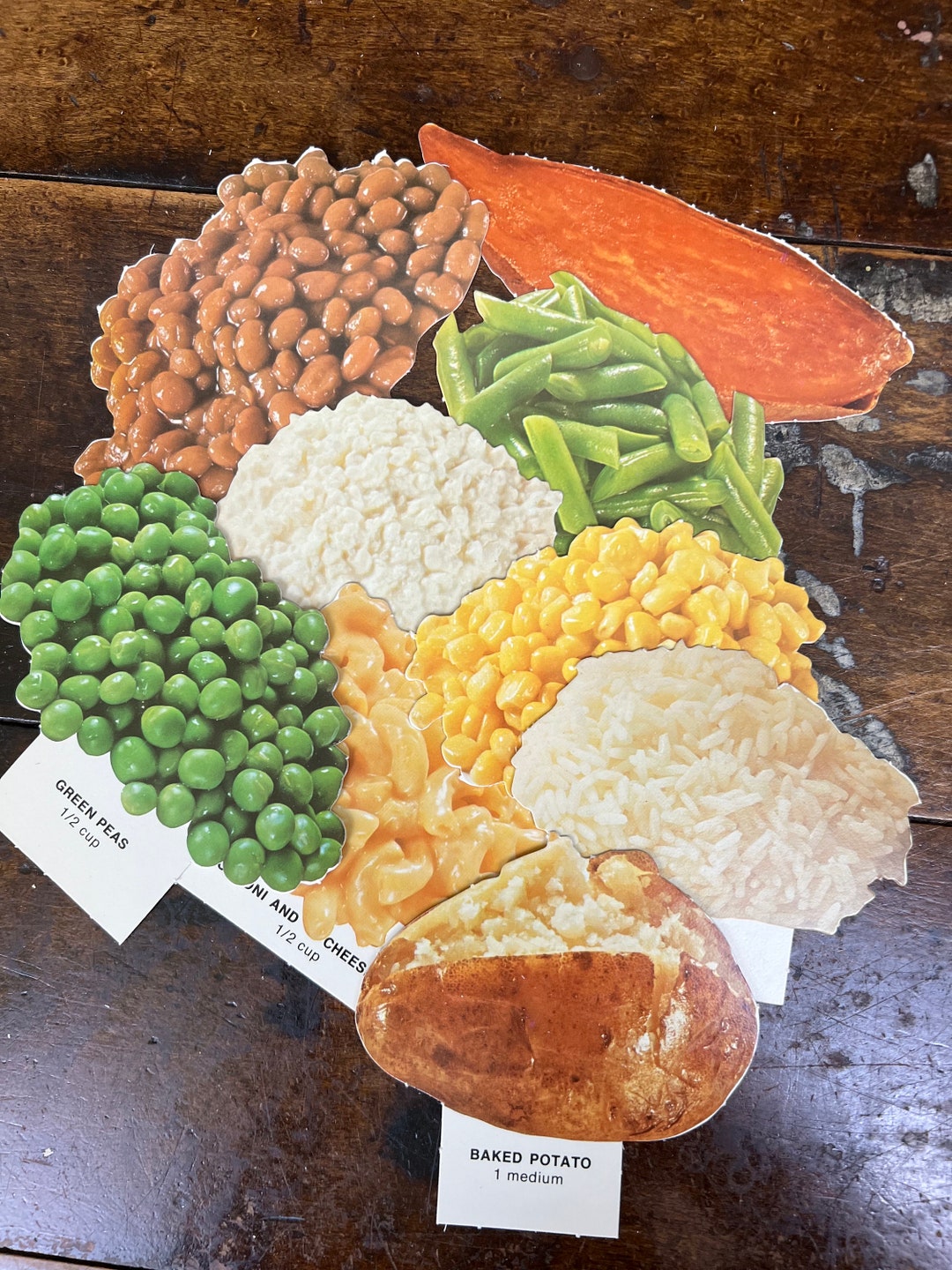 Vintage Die Cuts| 1970's Food Die Cut| Vegetable Flash Cards Paper ...