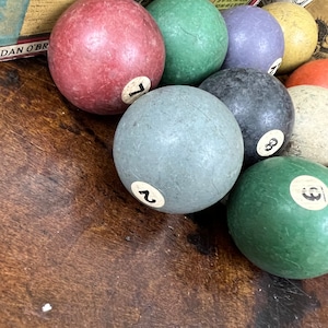 Vintage Pool Balls| Individual Replacement Pool Ball| Rustic Clay ...