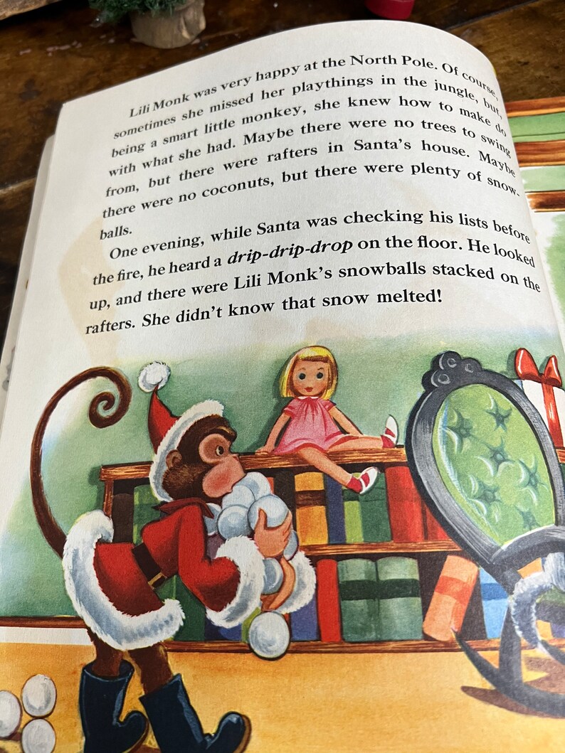 Vintage Santa Claus and Lili Monk ~ Whitman Publishing 1955 ~ Blue ...