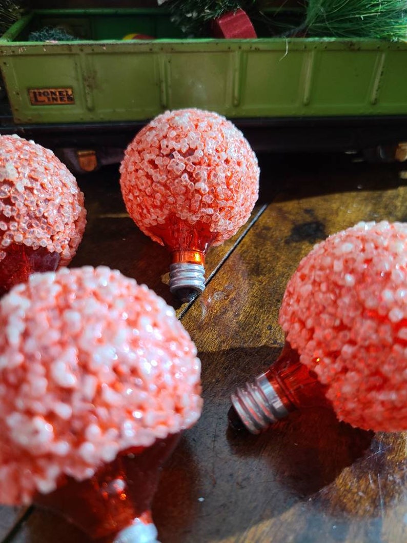 Vintage GE Lighted ICE Bulbs Orange Set of Six Frosted Sugar | Etsy