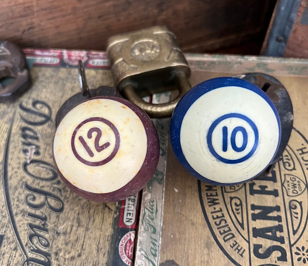 Vintage Pool Balls| Individual Replacement Pool Ball| Rustic Billiard ...