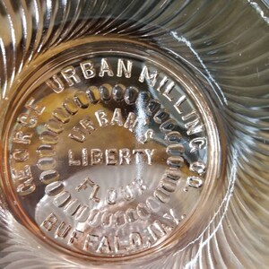 Vintage PINK DEPRESSION Plates~george Urban Liberty Flour Milling ...