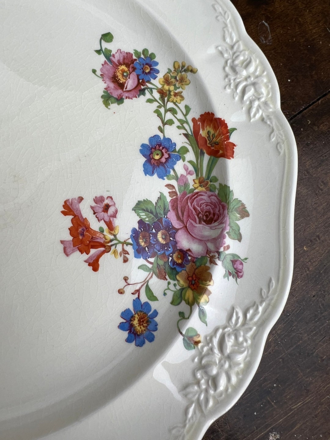 Vintage Taylor Smith Taylor, TST Floral Set of Six ~ Bread Butter or ...