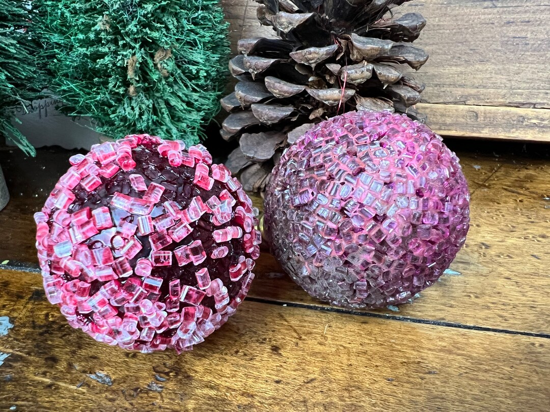 Vintage GE Lighted ICE Bulbsredset of Two Frosted Sugar Snowball ...