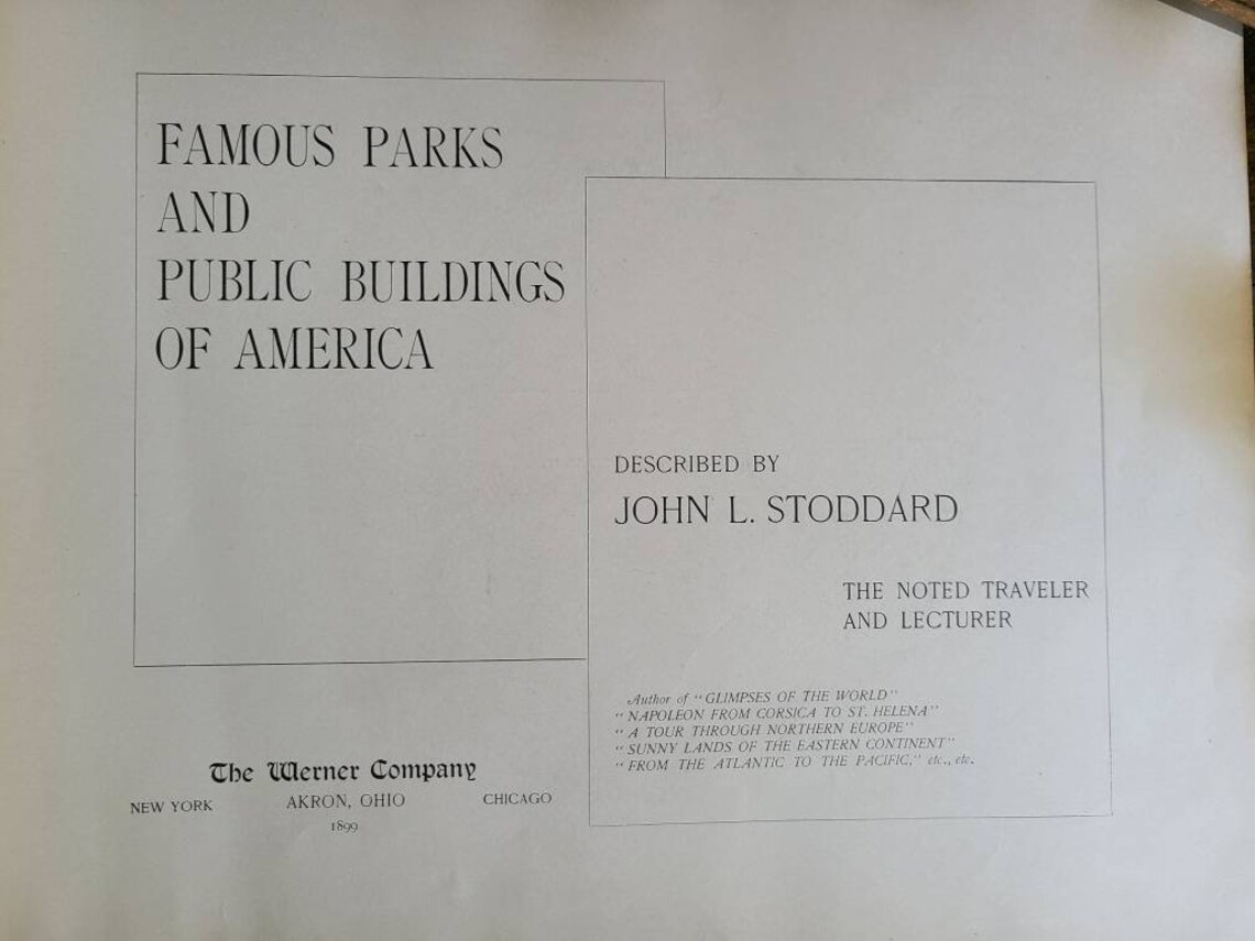 Vintage Famous Public Parks and Buildings of America Book by John L ...