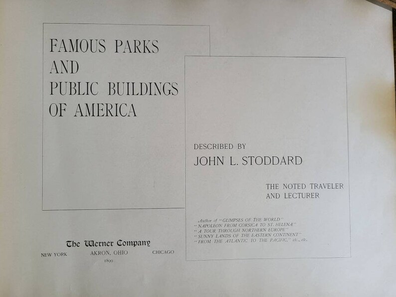 Vintage Famous Public Parks and Buildings of America Book by - Etsy