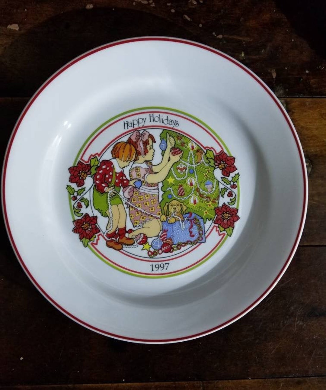 Vintage Corelle 1997 Christmas Series Dinner Plate~happy Holidays ...