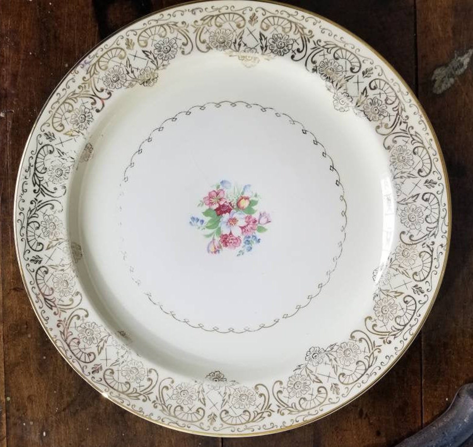 Vintage PADEN CITY POTTERY Dinner Plates Set of Four~ Floral Center ...