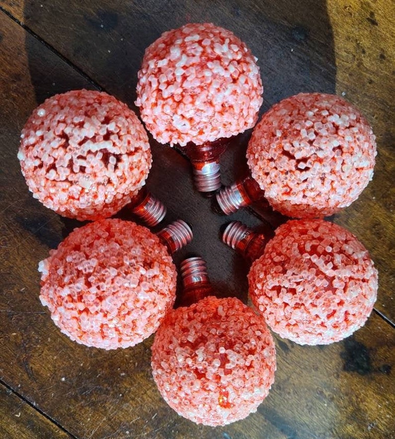 Vintage GE Lighted ICE Bulbs Orange Set of Six Frosted Sugar | Etsy