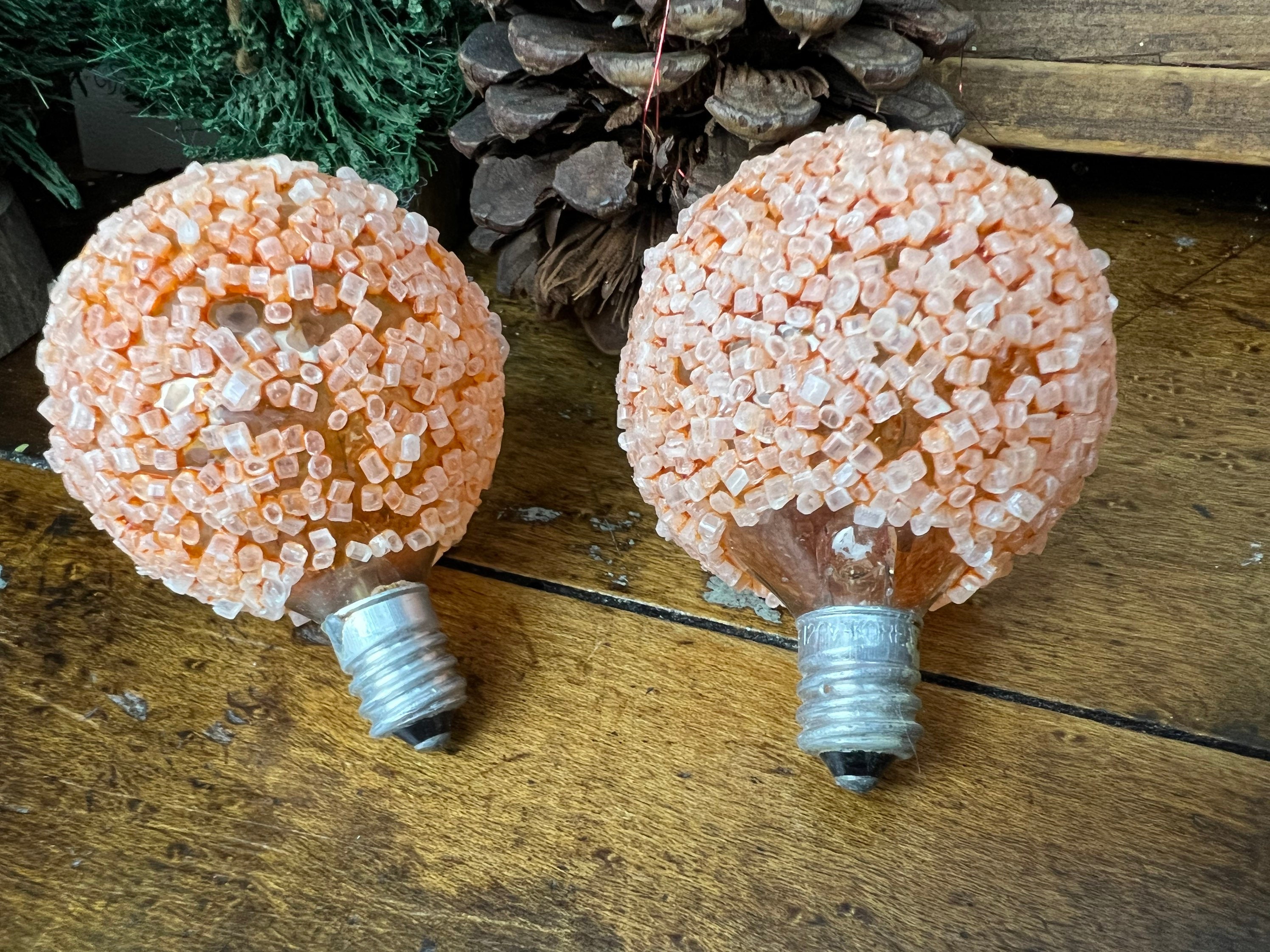 Vintage GE Lighted ICE Bulbs ORANGE Set of Twofrosted Sugar - Etsy