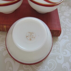 Vintage Red Gold Pyrex Cups and Sugar Bowl Milk Glass Pyrex - Etsy