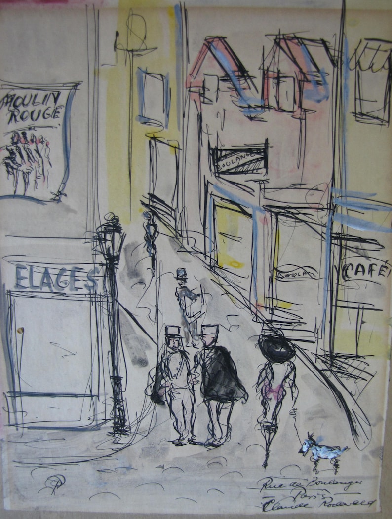 Vintage Framed Signed Original Claude Rodewald Rue De | Etsy