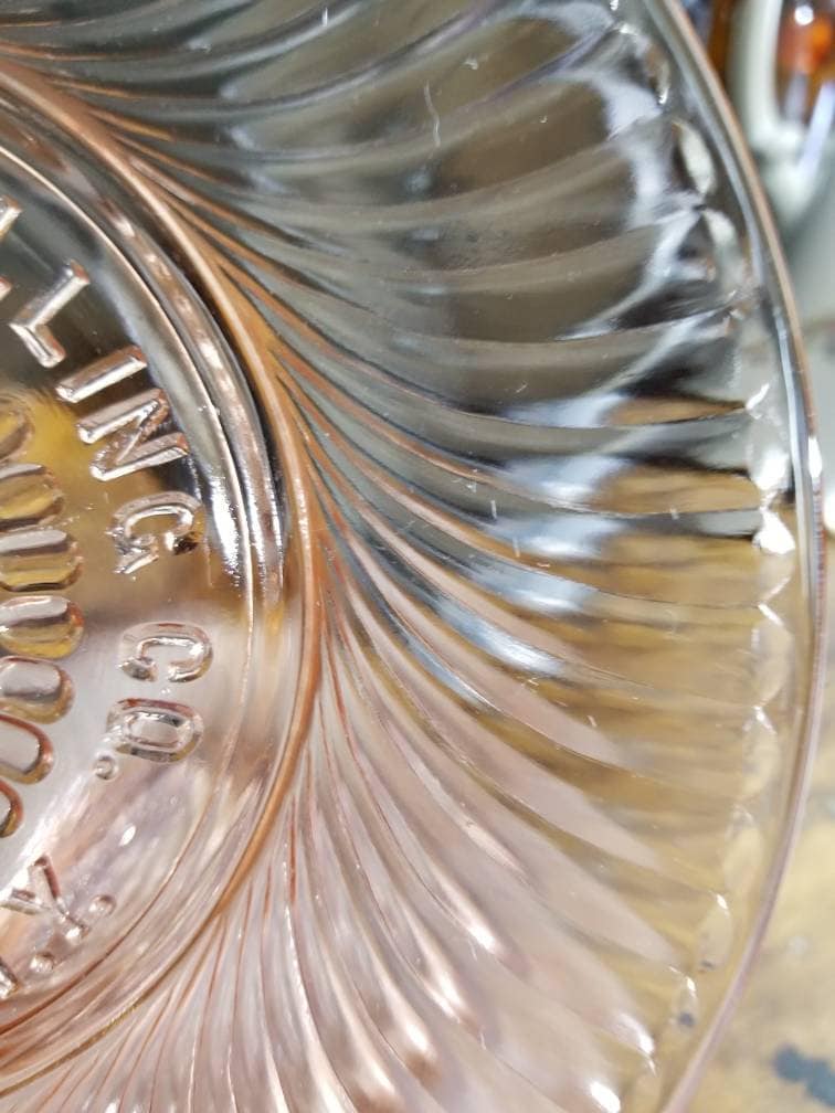 Vintage PINK DEPRESSION Plates~george Urban Liberty Flour Milling ...