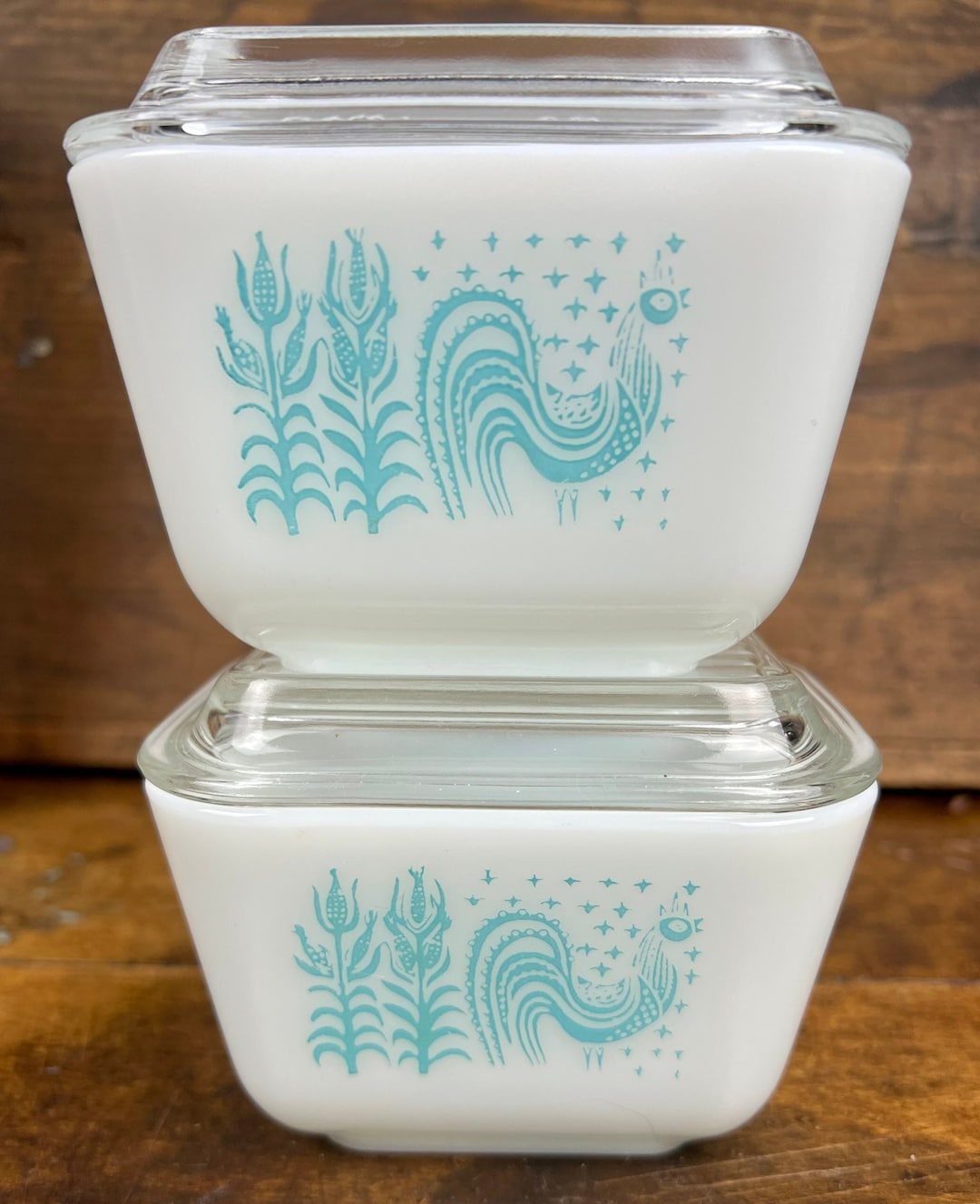 Pyrex Amish Blue Butterprint 501 White Refrigerator Dish With Glass Lid ...
