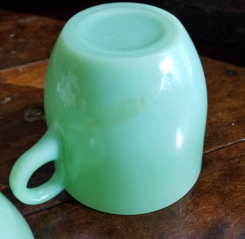 Vintage Jadeite Jade Green Fire King Mug C-Handle St Denis | Etsy
