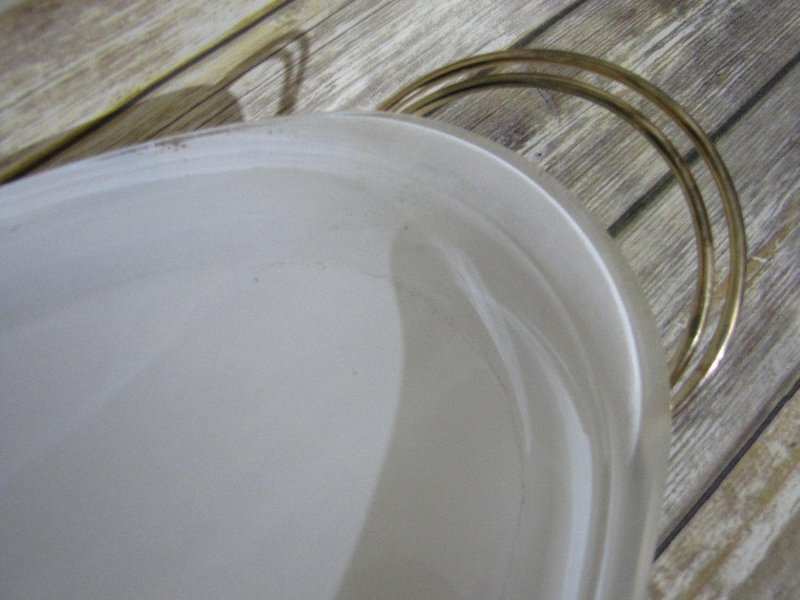 Vintage PYREX White Glass~ Large Oval Serving Platter Utility Dish With ...