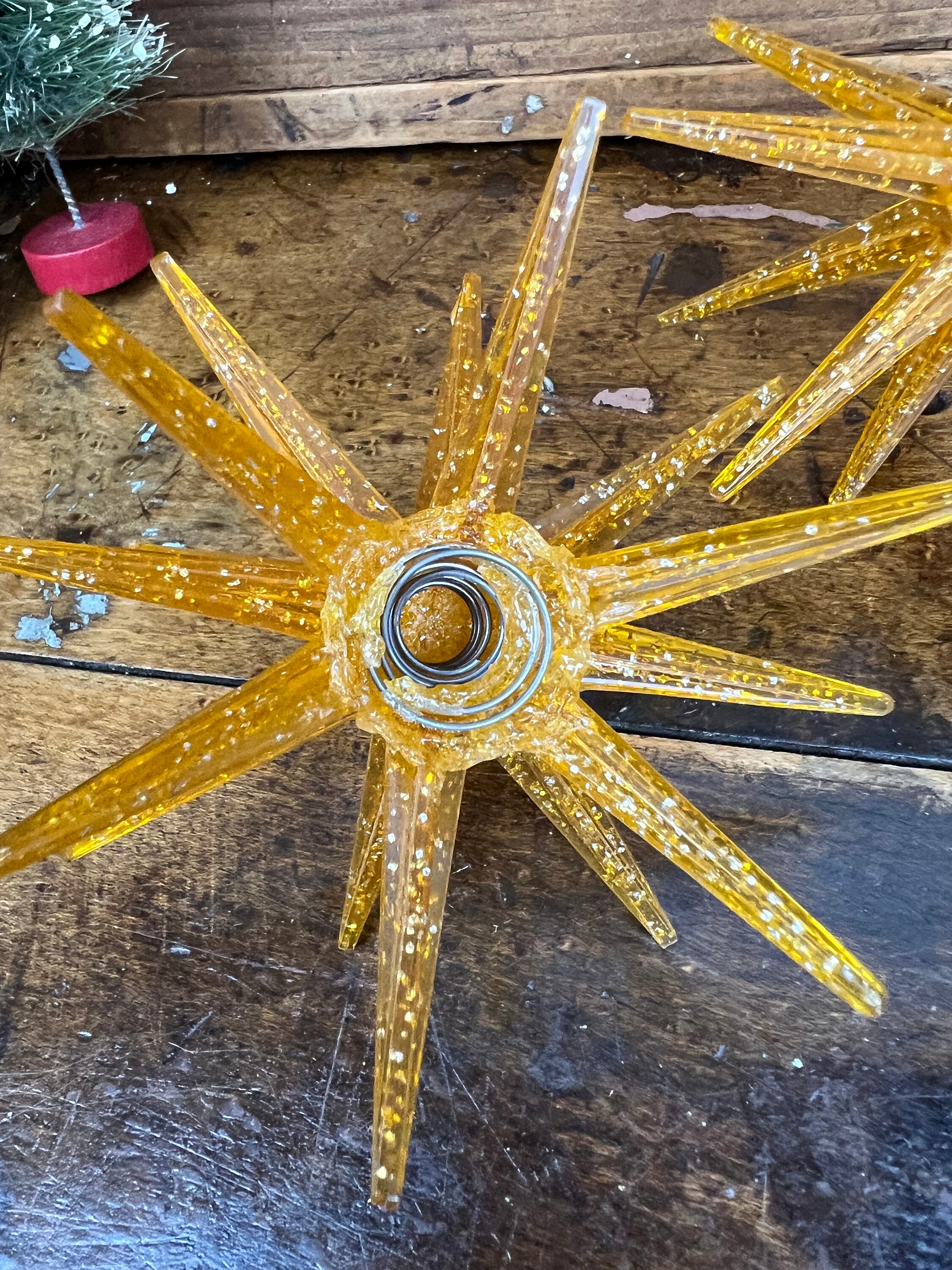 Vintage ORANGE Atomic Sputnik Star Lite Christmas Light Replacement for ...
