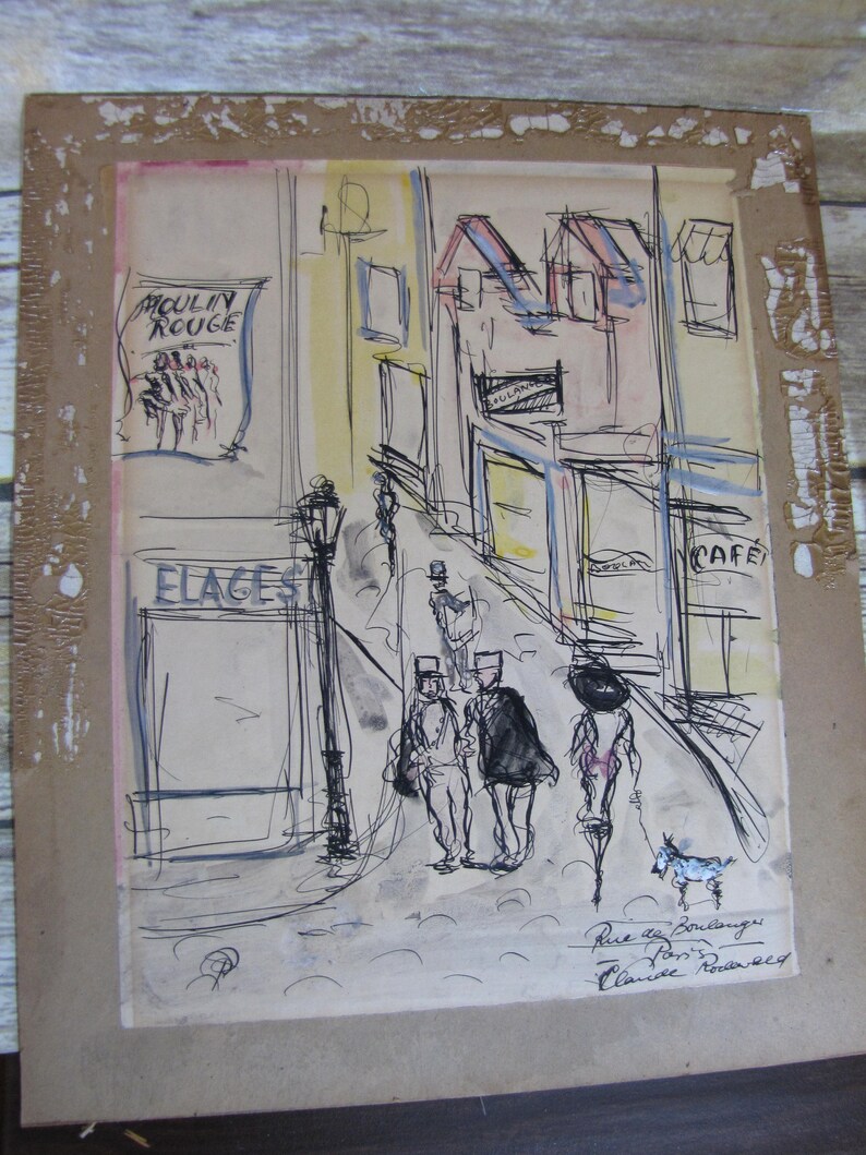 Vintage Framed Signed Original Claude Rodewald Rue De | Etsy