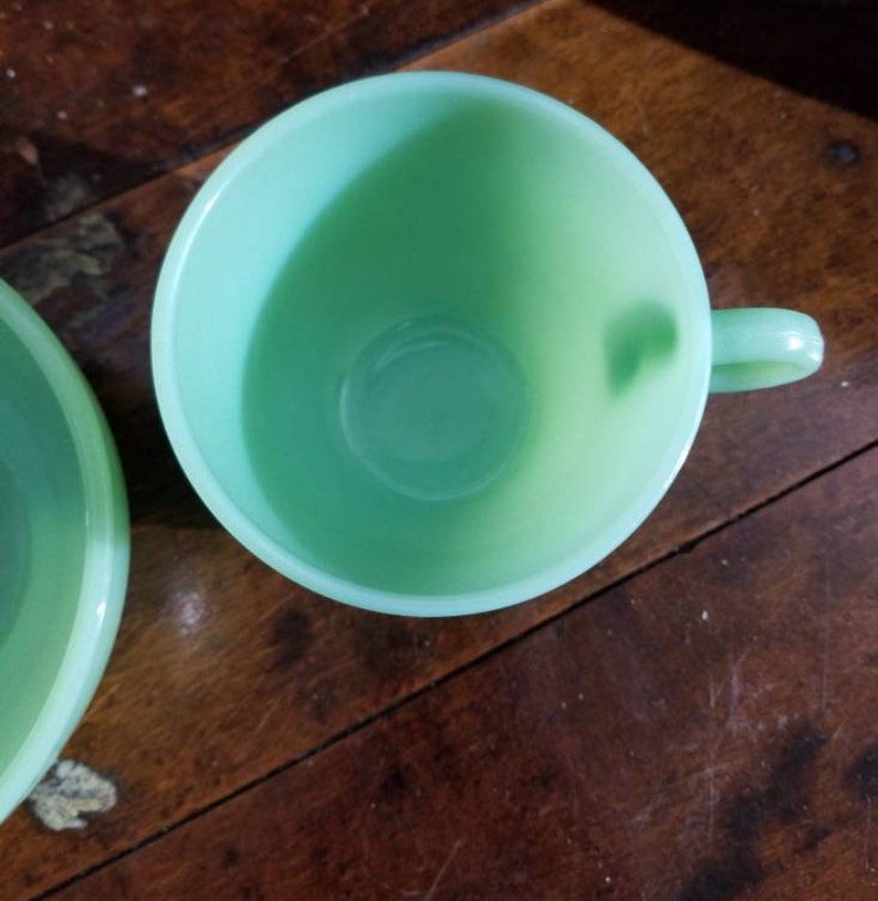 Vintage Jadeite Jade Green Fire King Mug C-Handle St Denis | Etsy