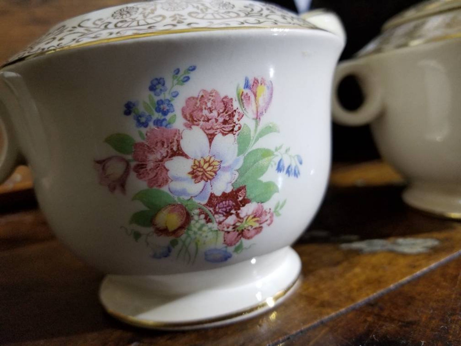 Vintage PADEN CITY POTTERY Creamer and Sugar Bowl With Lid ~ Floral ...