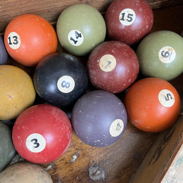 Vintage Pool Balls - Etsy