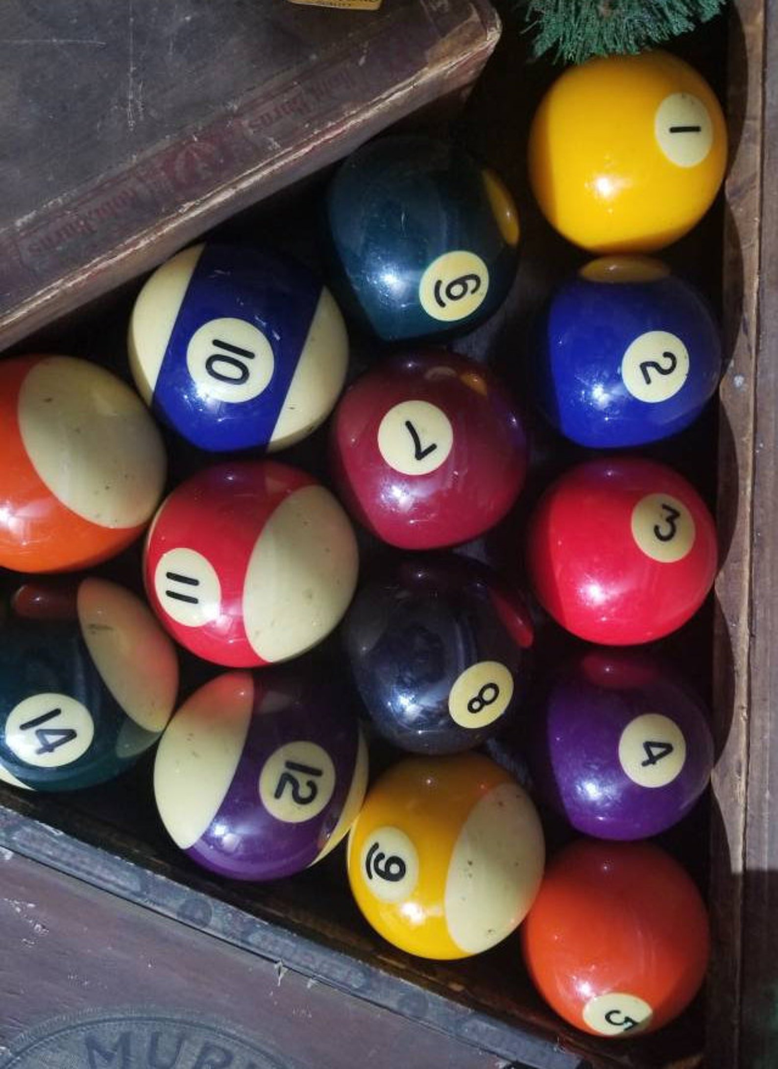 Vintage Billiard Pool Ballsa Retro Complete Set W White Cue | Etsy