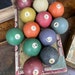 Vintage Billiard Pool Ballsa Retro Complete Set W White Cue Ballblack ...