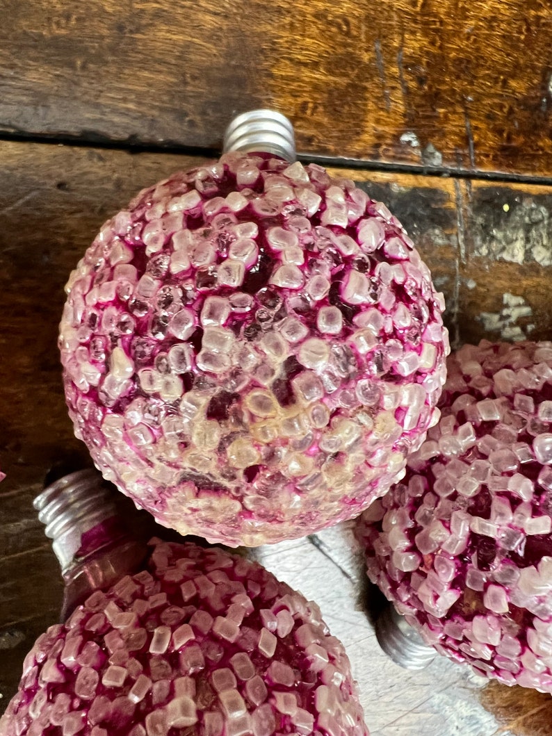 Vintage GE Lighted ICE Bulbs RED Set of Seven Frosted Sugar - Etsy