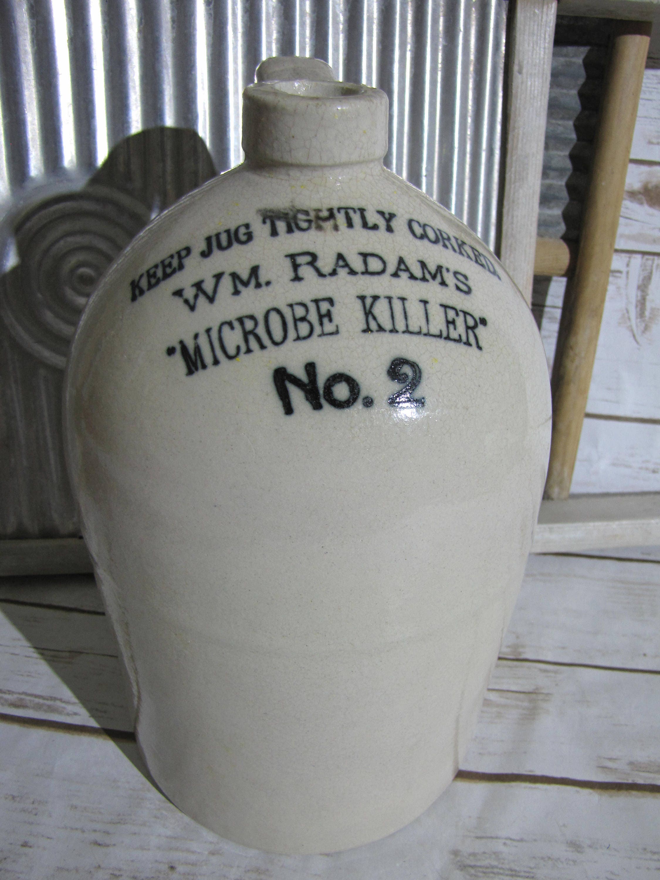 Antique Wm Radam's Microbe Killer No. 2 Stoneware 1 Gal | Etsy