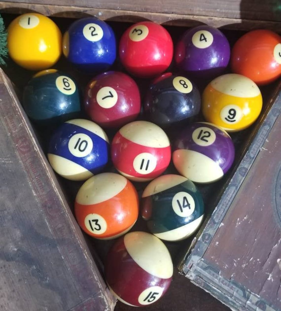 Vintage Billiard Pool Ballsa Retro Complete Set W White Cue | Etsy