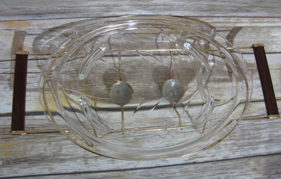 Vintage Pyrex Clear Glass Roasting Dish~oval Open Drip Depression Well ...