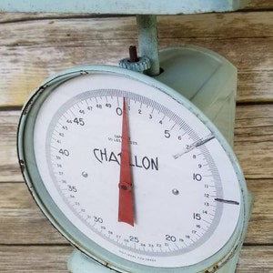 Vintage Chatillon Metal Family Scale ~ Mint Green 50LBS ~ Rustic ...
