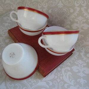 Vintage Red Gold Pyrex Cups and Sugar Bowl Milk Glass Pyrex - Etsy