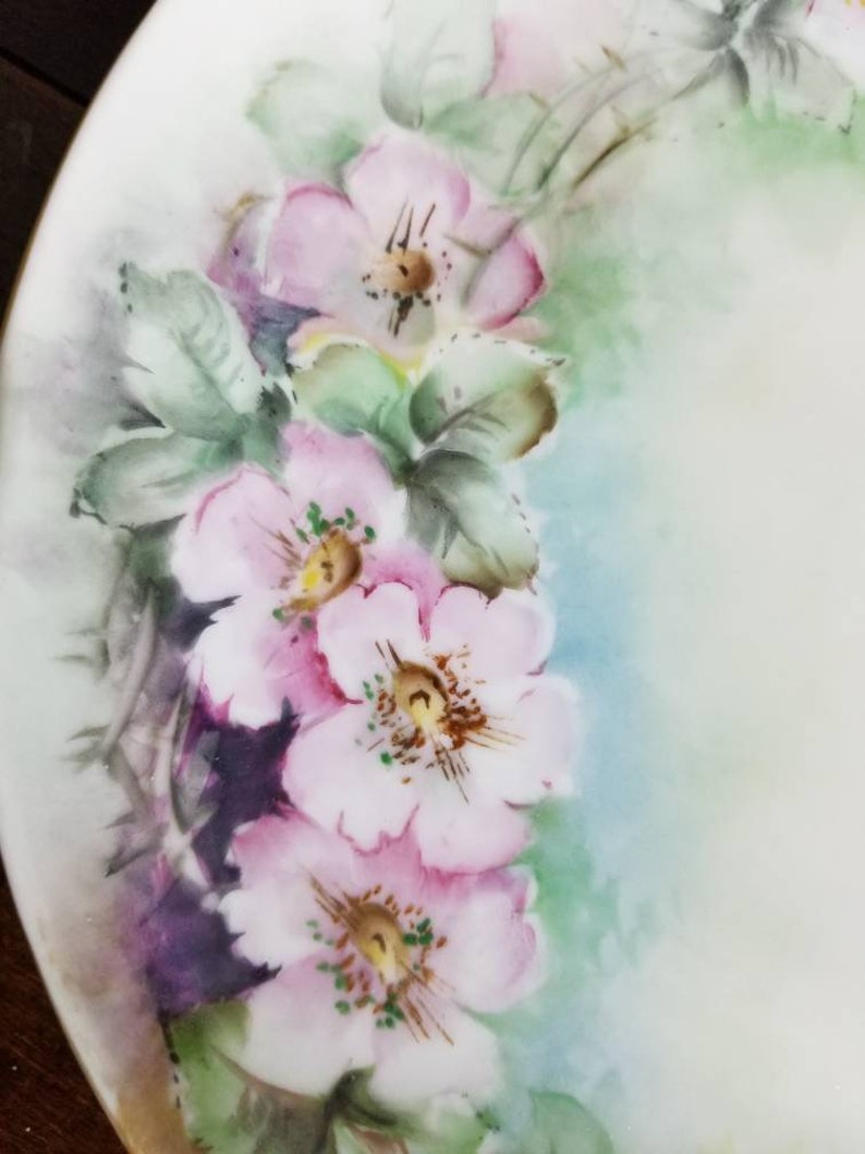 Vintage JAPAN Porcelain Floral Cake Plate or Charger Plate - Etsy