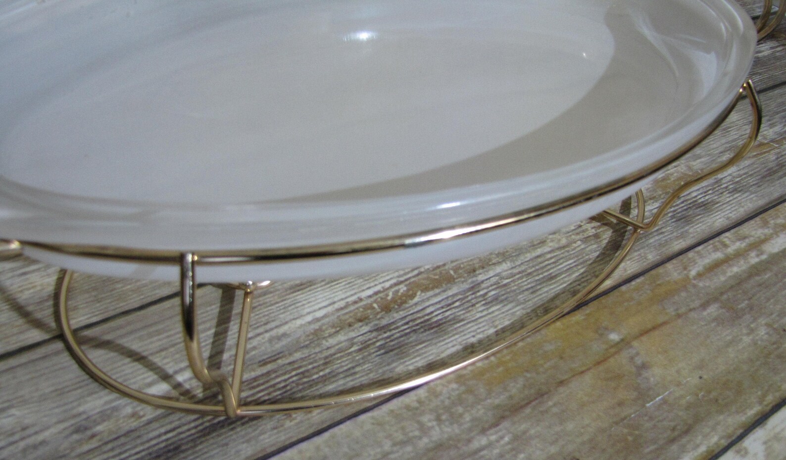 Vintage PYREX White Glass~ Large Oval Serving Platter Utility Dish With ...