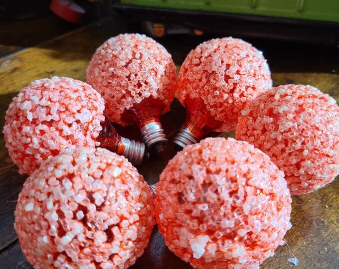 Vintage GE Lighted ICE Bulbs Orange Set of Six Frosted Sugar - Etsy