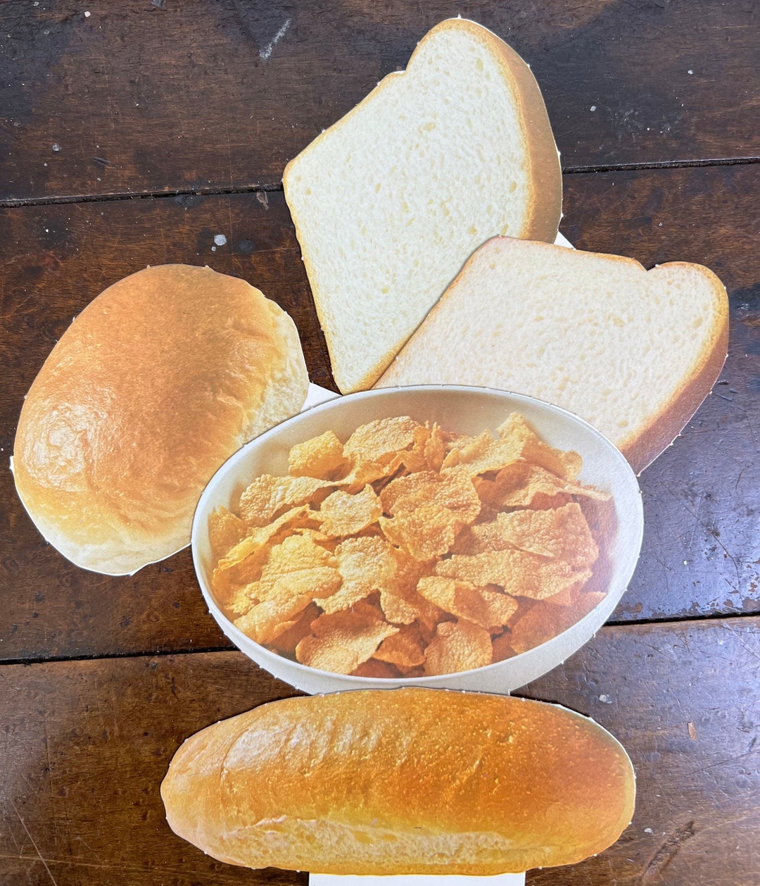 Vintage Die Cuts| 1970's Food Die Cut| Bread, Cereal, Rolls, Paper ...