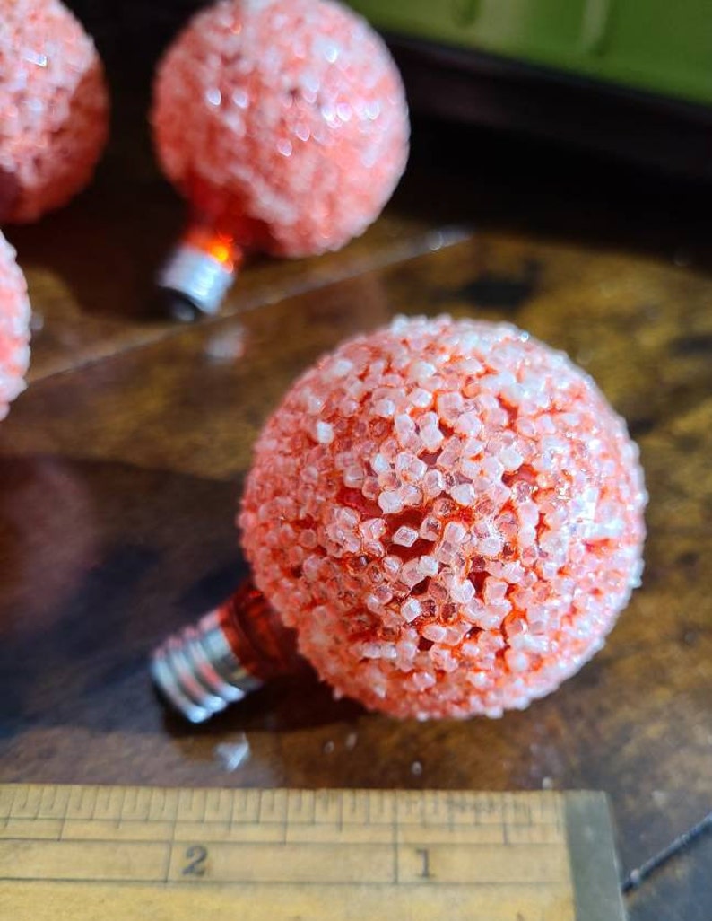 Vintage GE Lighted ICE Bulbs Orange Set of Six Frosted Sugar | Etsy