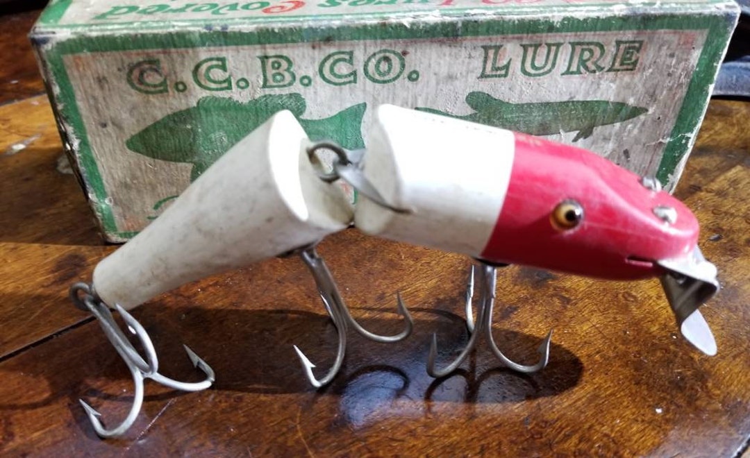 Vintage CREEK CHUB Bait Co NO. 5502 Jointed Husky Pikie Minnow White ...