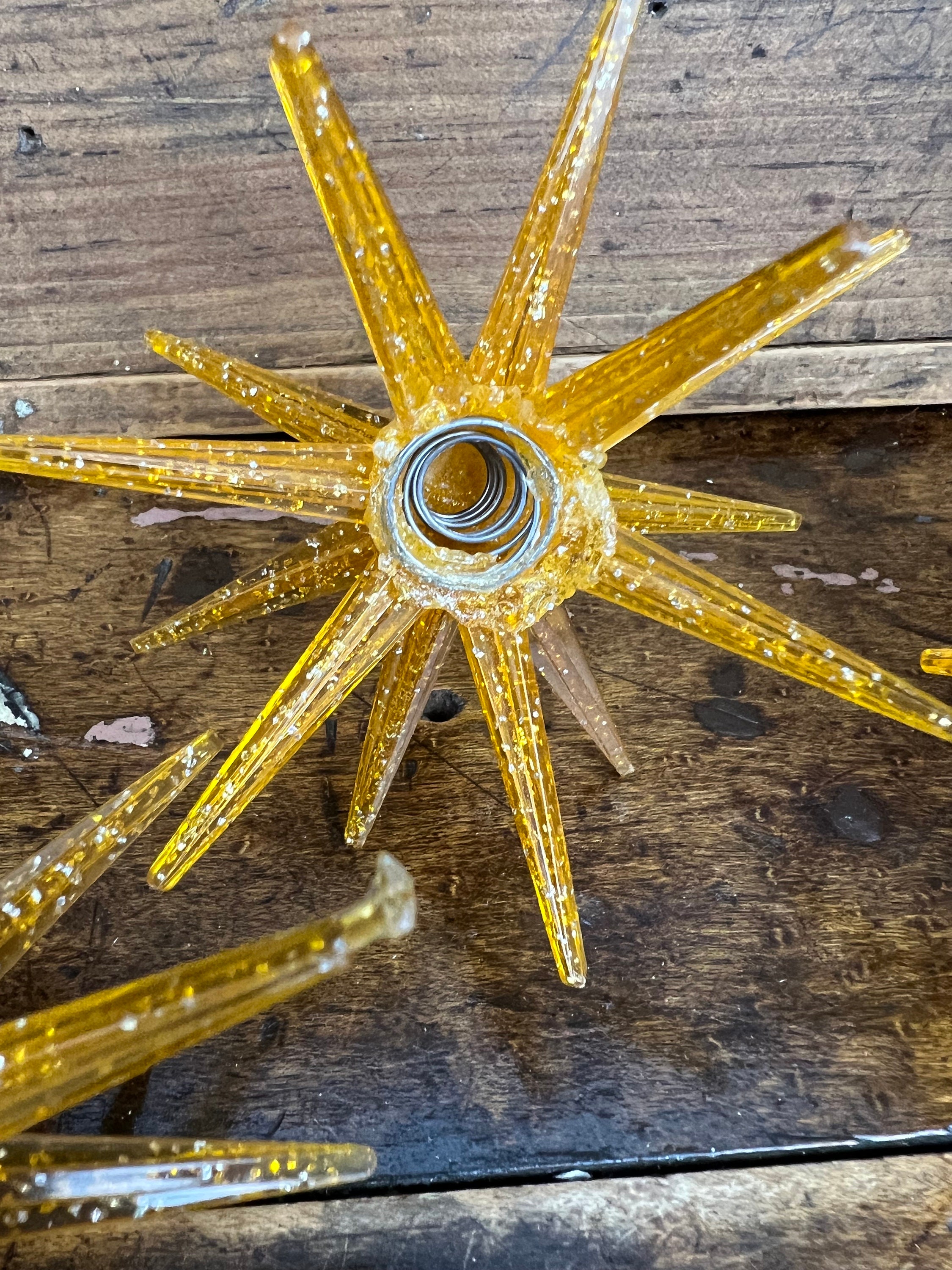 Vintage ORANGE Atomic Sputnik Star Lite Christmas Light Replacement for ...