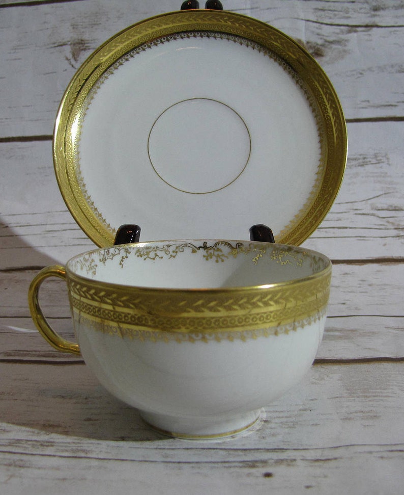 Limoges White and Gold Hand Painted Tea Cup and Saucer - Etsy